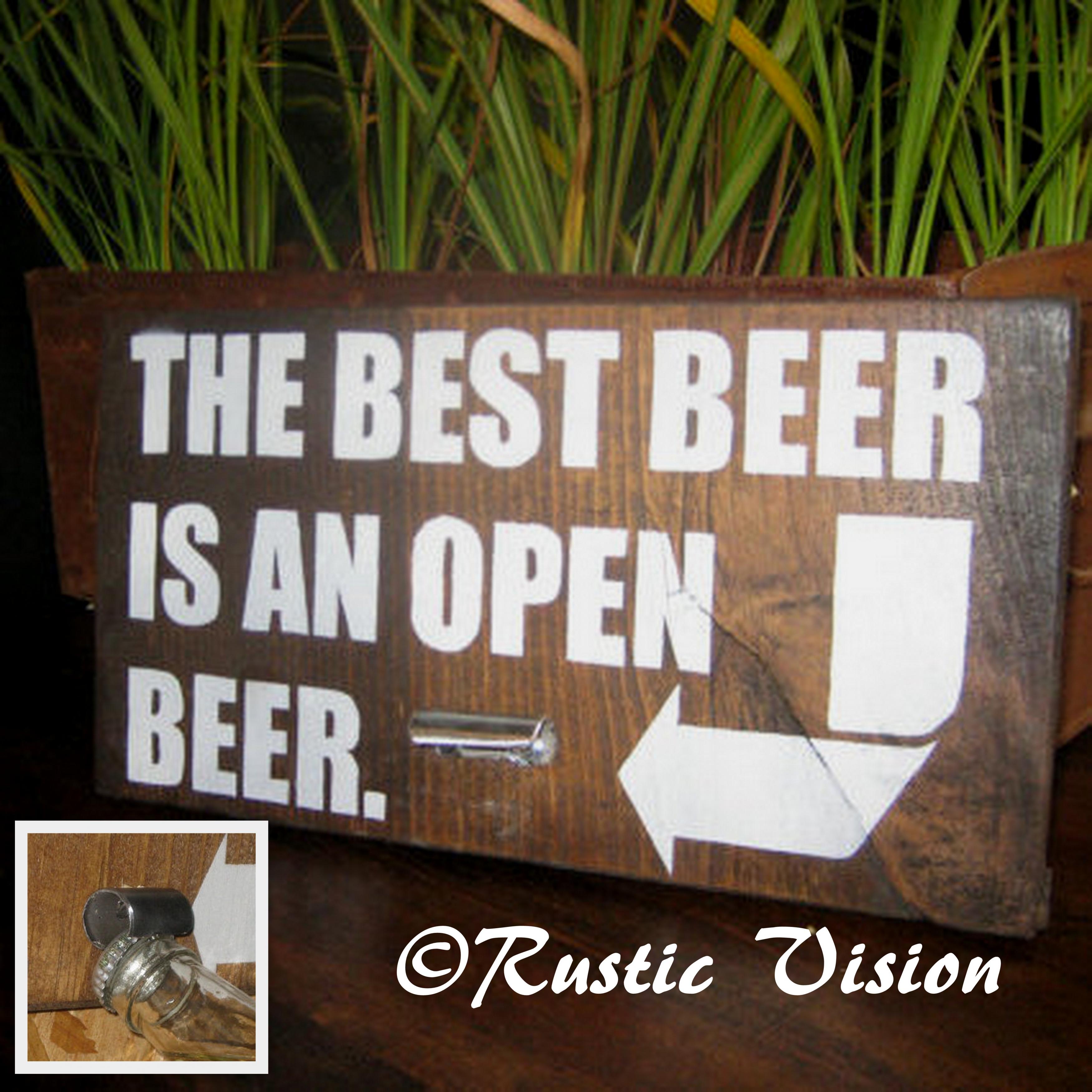 Wood Sign With Beer Bottle Opener on Luulla